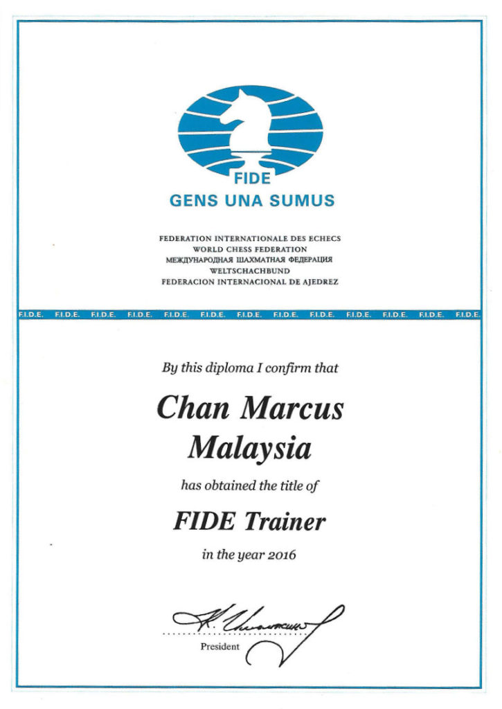 NM Marcus Chan FIDE Trainer Cert | MarcusChess.com